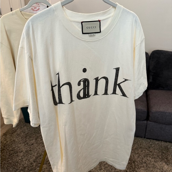 Gucci | Tops | Gucci Cream Thank You Tee | Poshmark